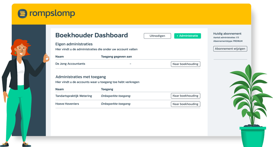 Kan ik in Rompslomp samenwerken met een boekhouder?