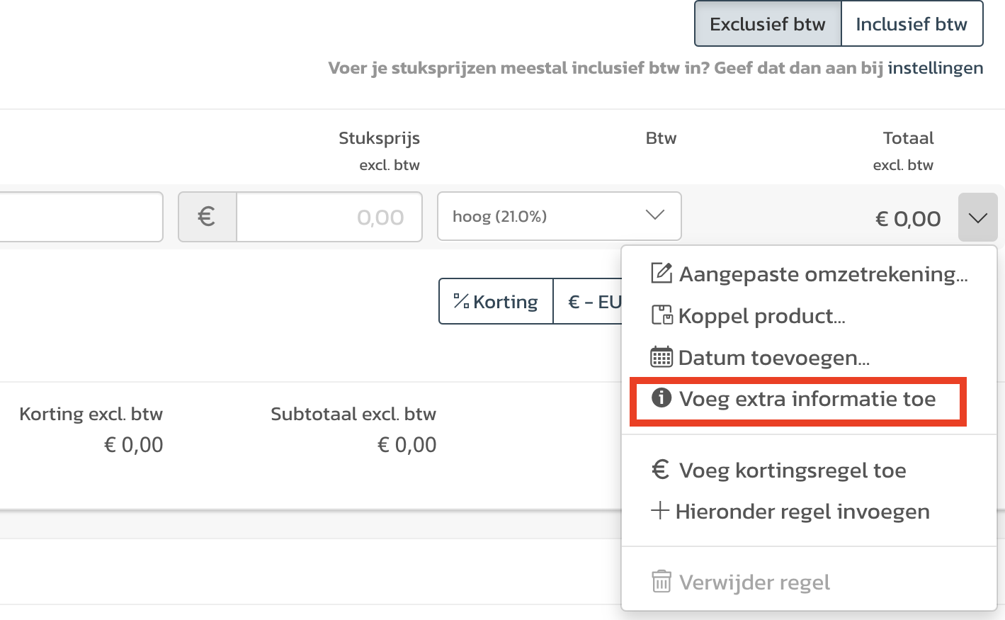 Extra informatie bij je factuurregel | Rompslomp